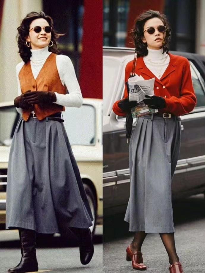 I was amazed by the "Hong Kong retro" style outfit! Such a match in ...
