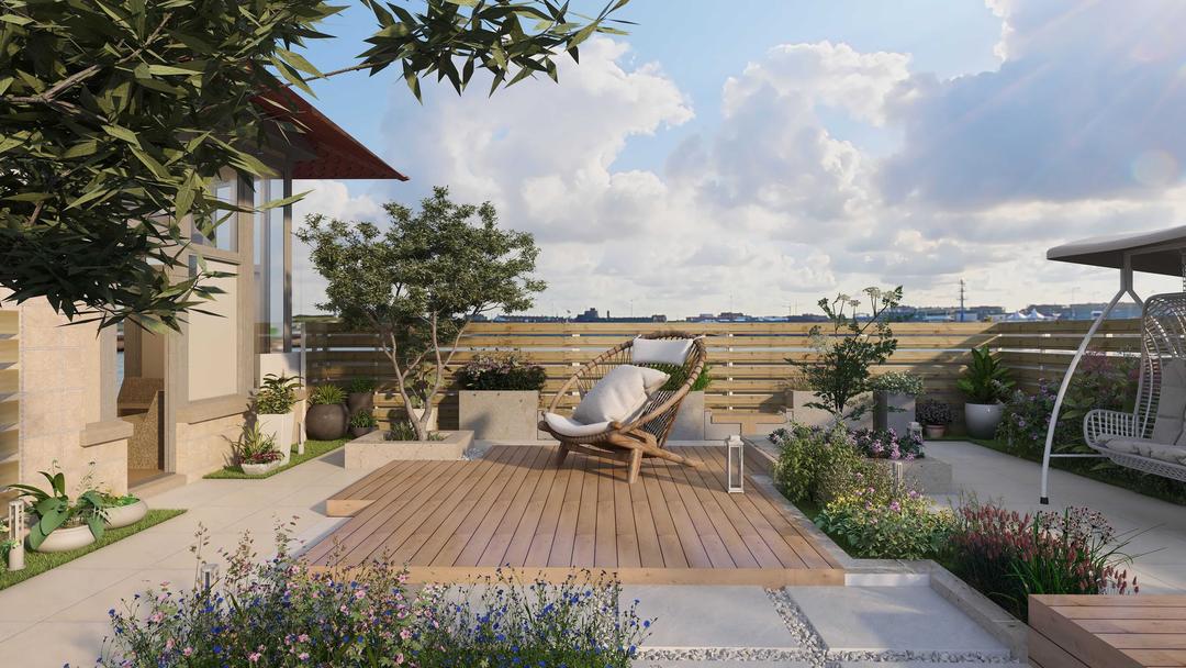 Courtyard decoration renderings - iMedia