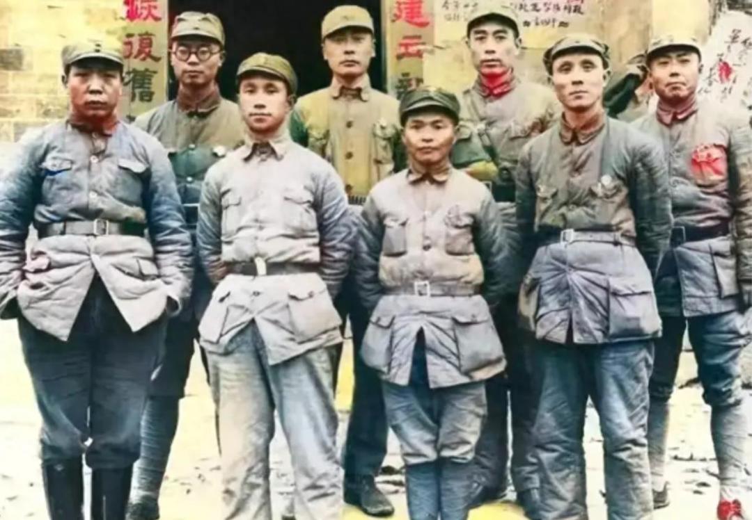 Four landmark figures of the New Fourth Army: Commander Ye, Mr. Chen ...