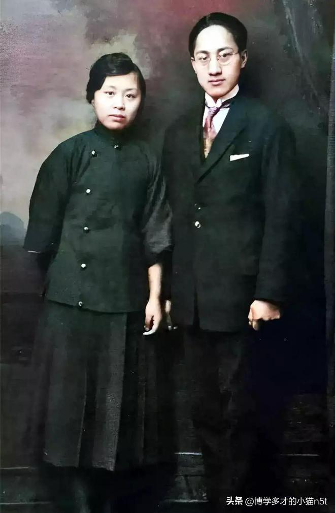 Photos of Zhang Youyi and Xu Zhimo when they were married. Although ...