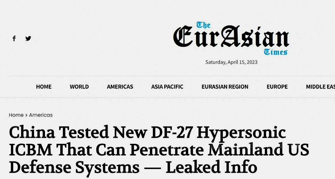 Indian media: China's Dongfeng-27 missile with anti-aircraft carrier ...