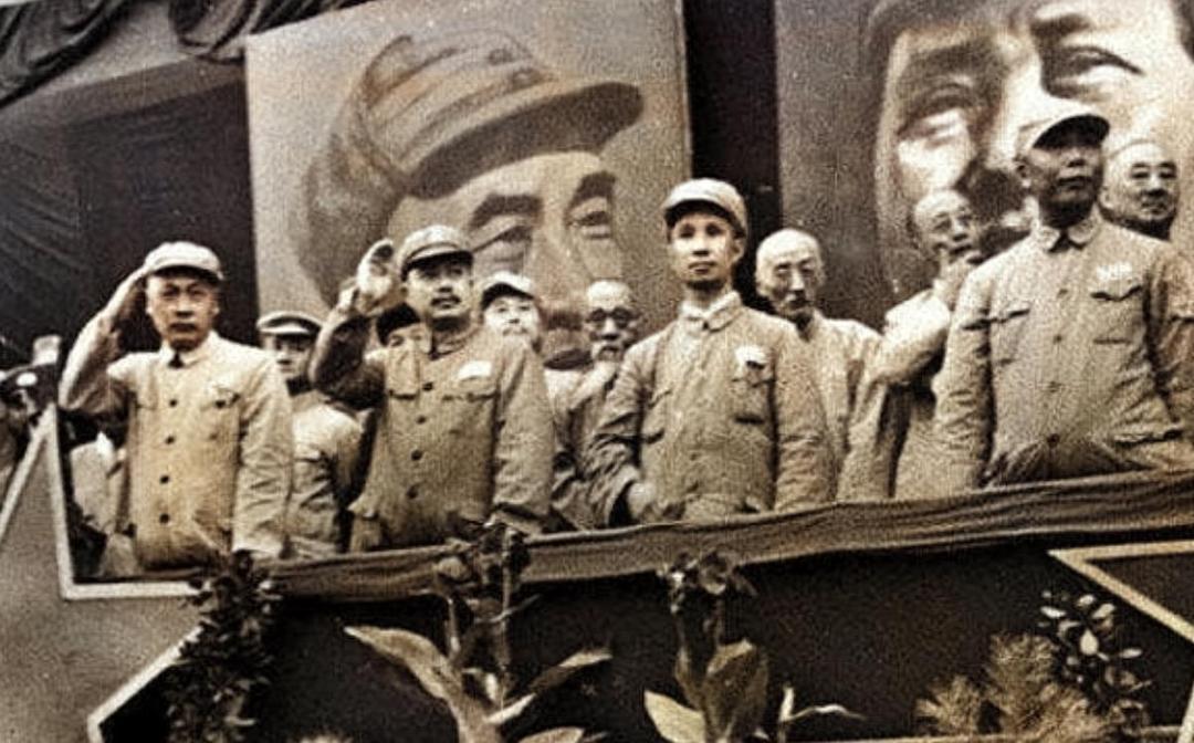 Four landmark figures of the New Fourth Army: Commander Ye, Mr. Chen ...