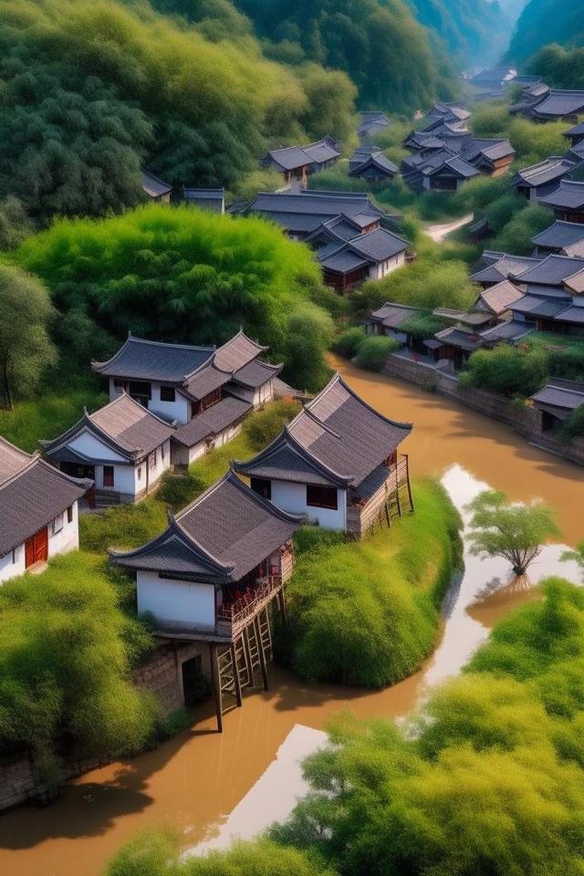 The Qingjiang River embraces the villages, and everything in ...