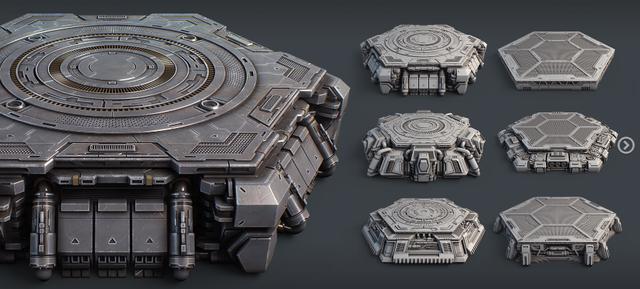 Mech Platform Launch Pad Landing Pad Mechanical Teleportation Pad Model ...