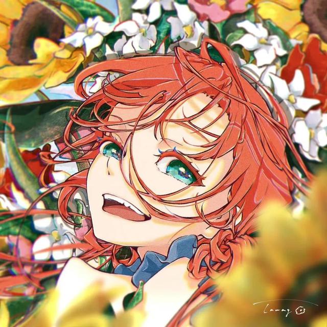 Illustrator tama_5_art, rich and gorgeous colors, delicate girl ...