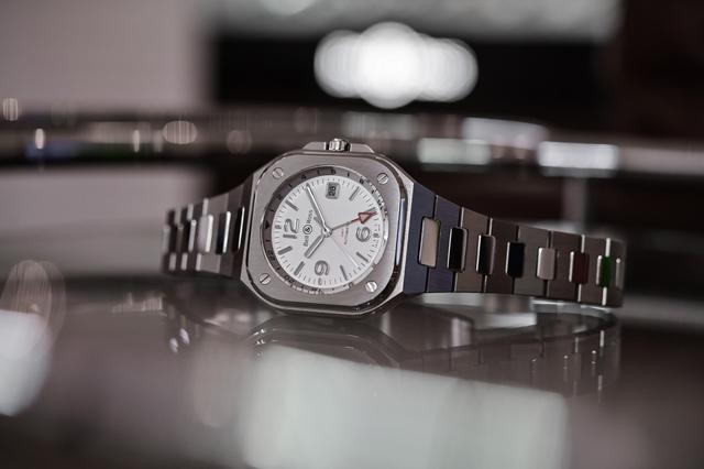 Bell & Ross BR 05 GMT white dial watch - square face still looks good ...