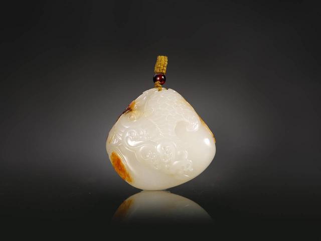 Bai Teng jade carving Wan Dexu Xinjiang Hetian jade seed material again ...