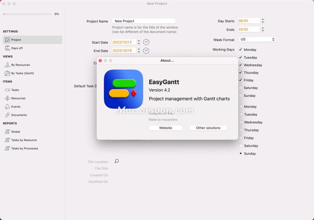 Gantt chart management project tool: EasyGantt for Mac - iNEWS