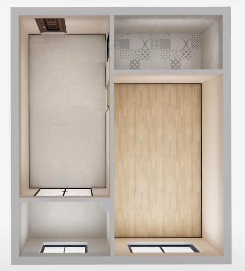 The 29-square-meter small apartment in the suite is cleverly ...