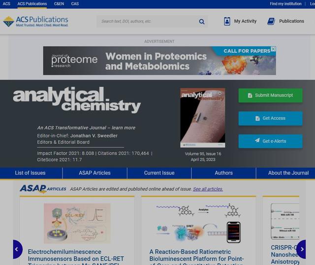 Anal. Chem impact factor, how many districts, is it an early warning journal - iNEWS
