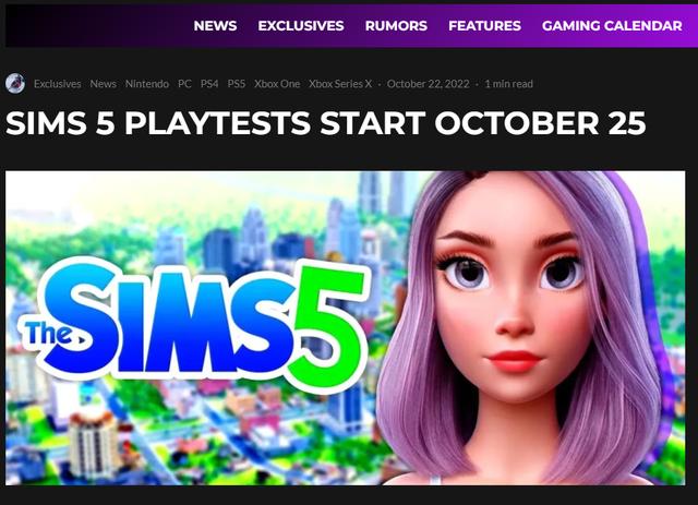 The Sims 5 will begin beta testing on October 25th - iNEWS