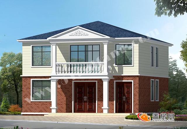 11x11m rural ordinary simple two-story building design drawing, which ...