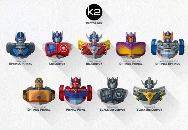 Three different forms, illustrations of Autobot leaders of the ...