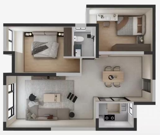 The 85-square-meter small two-bedroom apartment is full of shortcomings ...