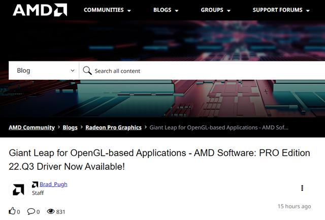 AMD PRO Edition 22.Q3 driver released, OpenGL application performance improved by up to 72% - iNEWS