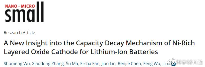 New insights into the decay mechanism of nickel-rich layered oxide cathode materials for lithium ...