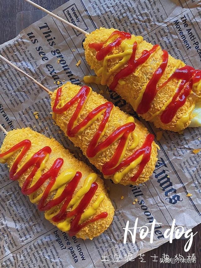 Mashed Potatoes Cheese Hot Dog Stick Waterfall Brushed - iNEWS