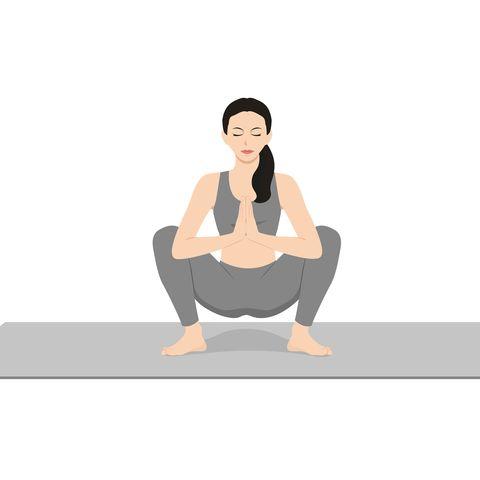 "Yoga squat", a movement to relax the hip joint, repair the pelvic ...