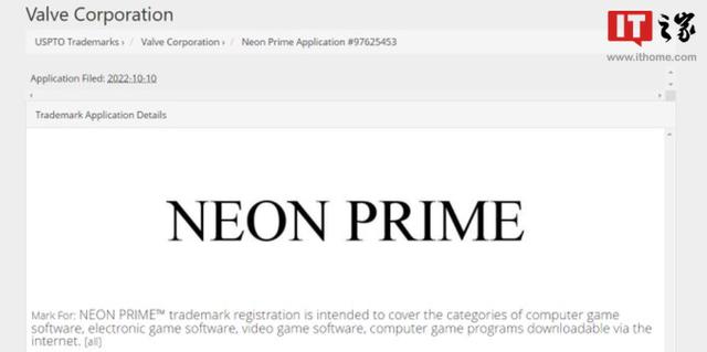 Valve registers "Neon Prime" trademark for gaming software - iNEWS