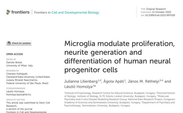 Microglia regulate proliferation, neurite outgrowth, and ...