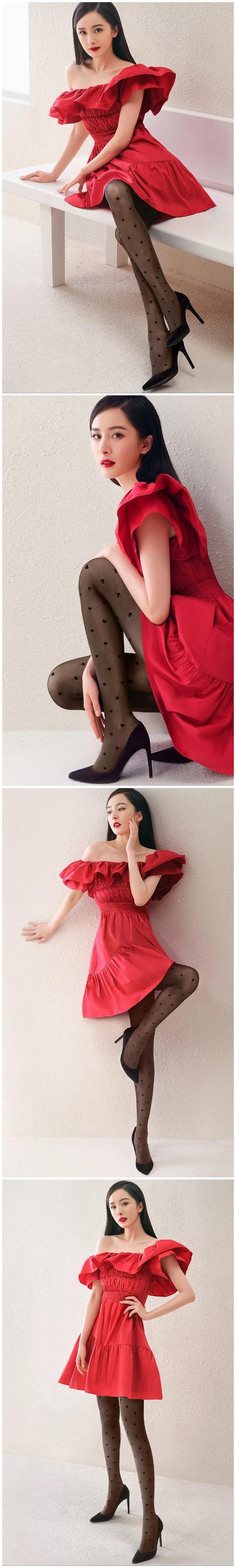 Yang Mi's red outfit is really amazing!A good figure can't hide, a ...