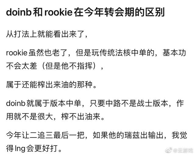 "Comparison of Doinb and Rookie's style of play" became popular, and ...