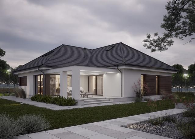 A one-story modern villa with a loft, a practical and comfortable one ...