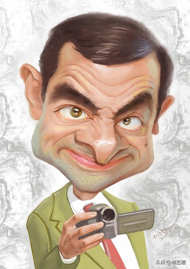 "Mr Bean" Rowan Atkinson cartoon portrait - iNEWS