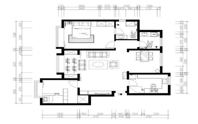 84 square meters of modern style decoration case, it is super warm to ...