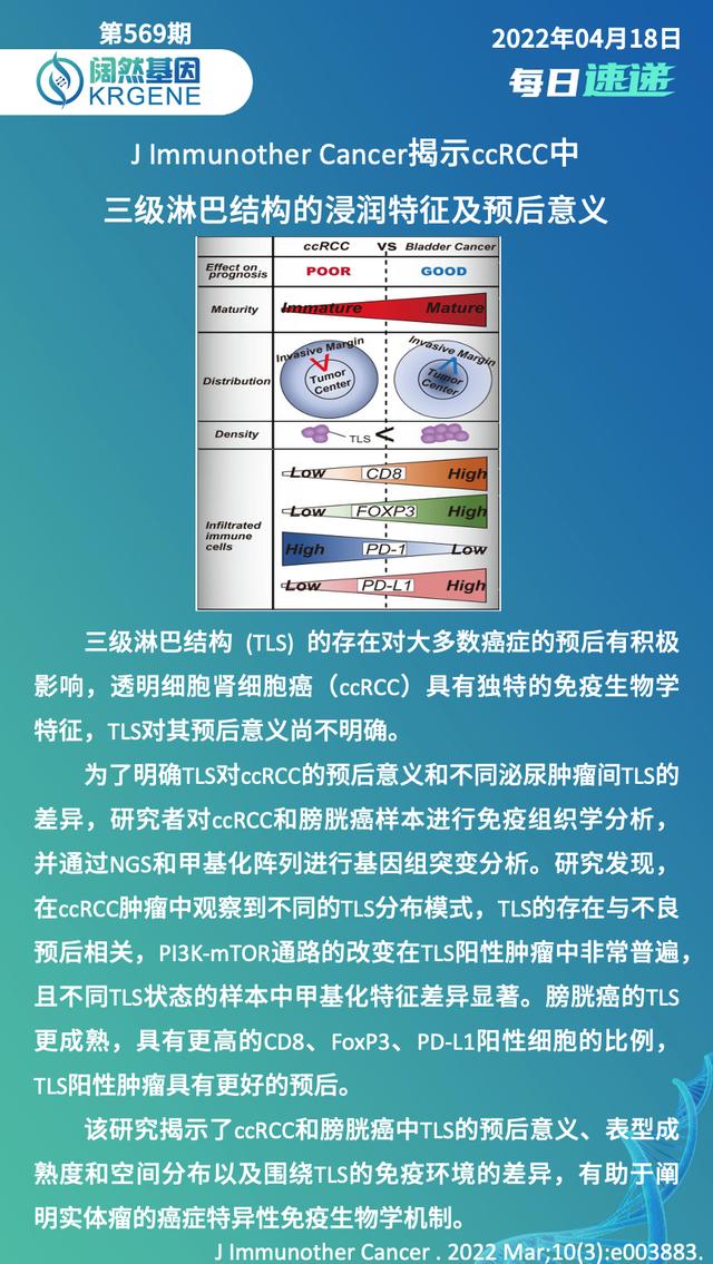 J Immunother Cancer reveals infiltration characteristics and prognostic significance of tertiary ...