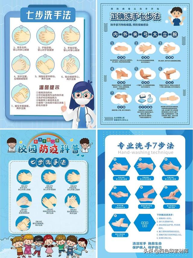 2654 Issue 53 Seven Step Hand Washing Method Poster Design Material ...