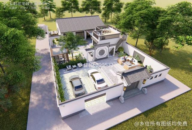Selected 8 sets of Chinese-style villa self-built house design drawings ...