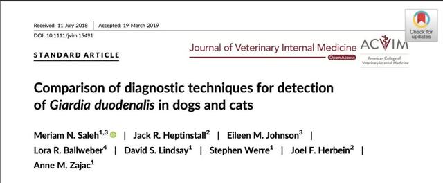 Comparison of diagnostic techniques for Giardia duodenum in dogs and ...
