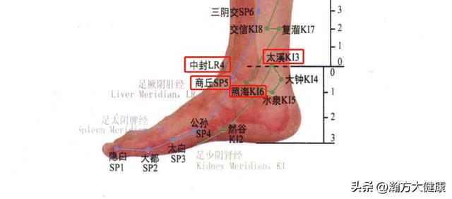 Look at the four acupoints on the inner side of the ankle, and take you ...