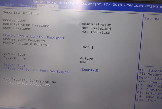 Bios configuration-Security - iNEWS