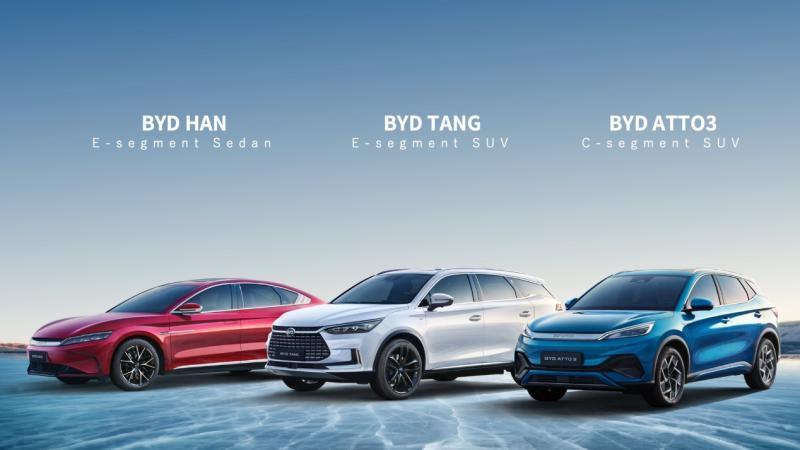 Three cars together, BYD Europe conference - iNEWS
