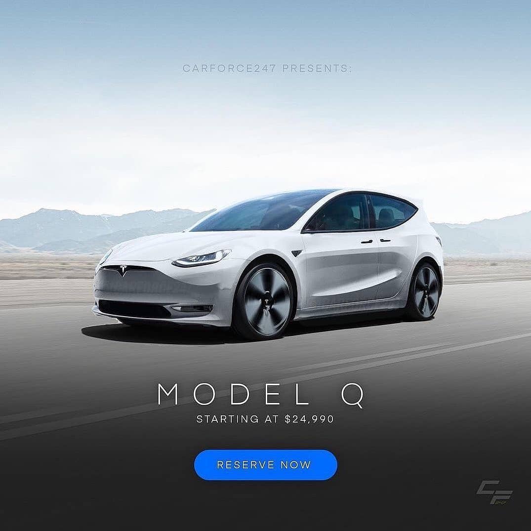 Tesla model Q renderings exposed, adopting a hatchback design ...