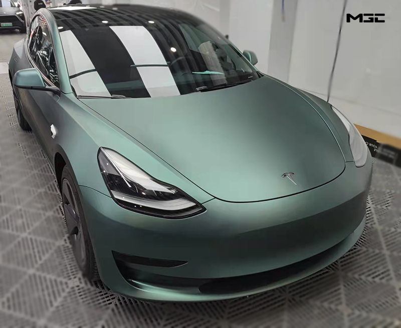 Model 3 Emerald Green Color Change Tesla Dashboard Modification - iNEWS