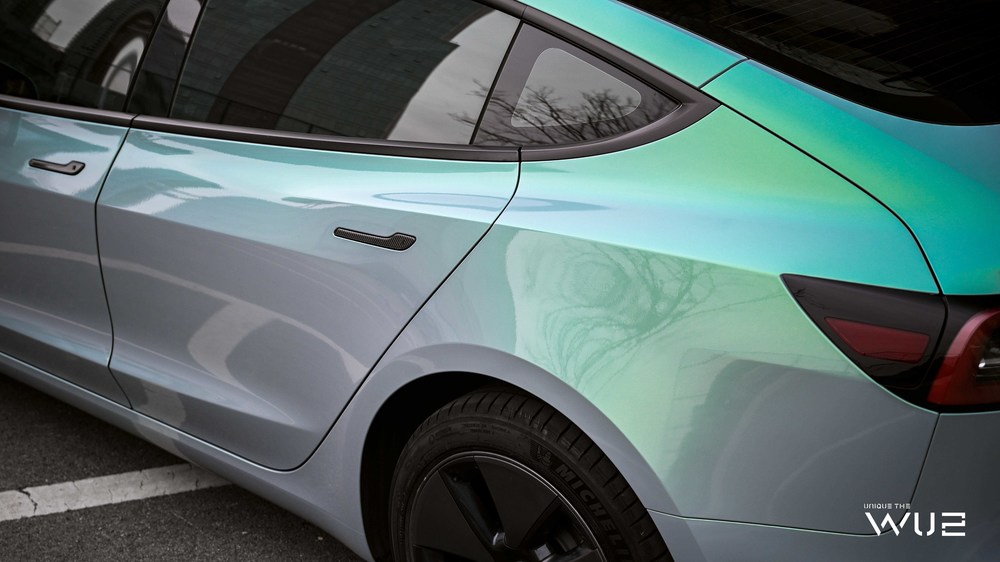 Tesla model 3 color change fantasy turquoise green - iNEWS