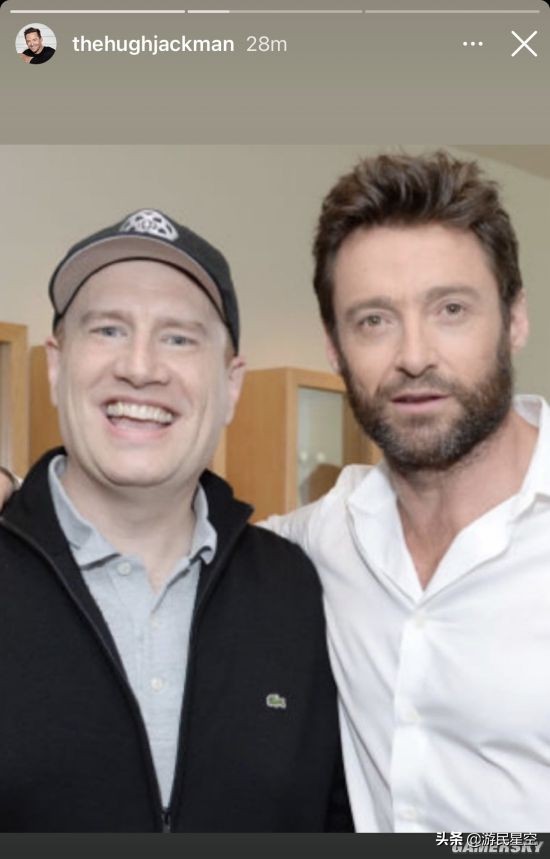 "Uncle Wolf" Hugh Jackman took a photo with the president of Marvel or ...