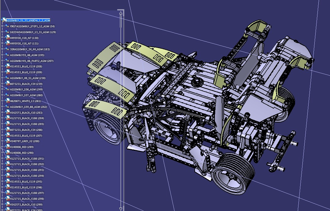 42077 Rally Car拉力赛车拼装玩具模型3D图纸 CREO设计 - KerYi