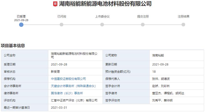 The IPO of this lithium iron phosphate head company has been accepted ...