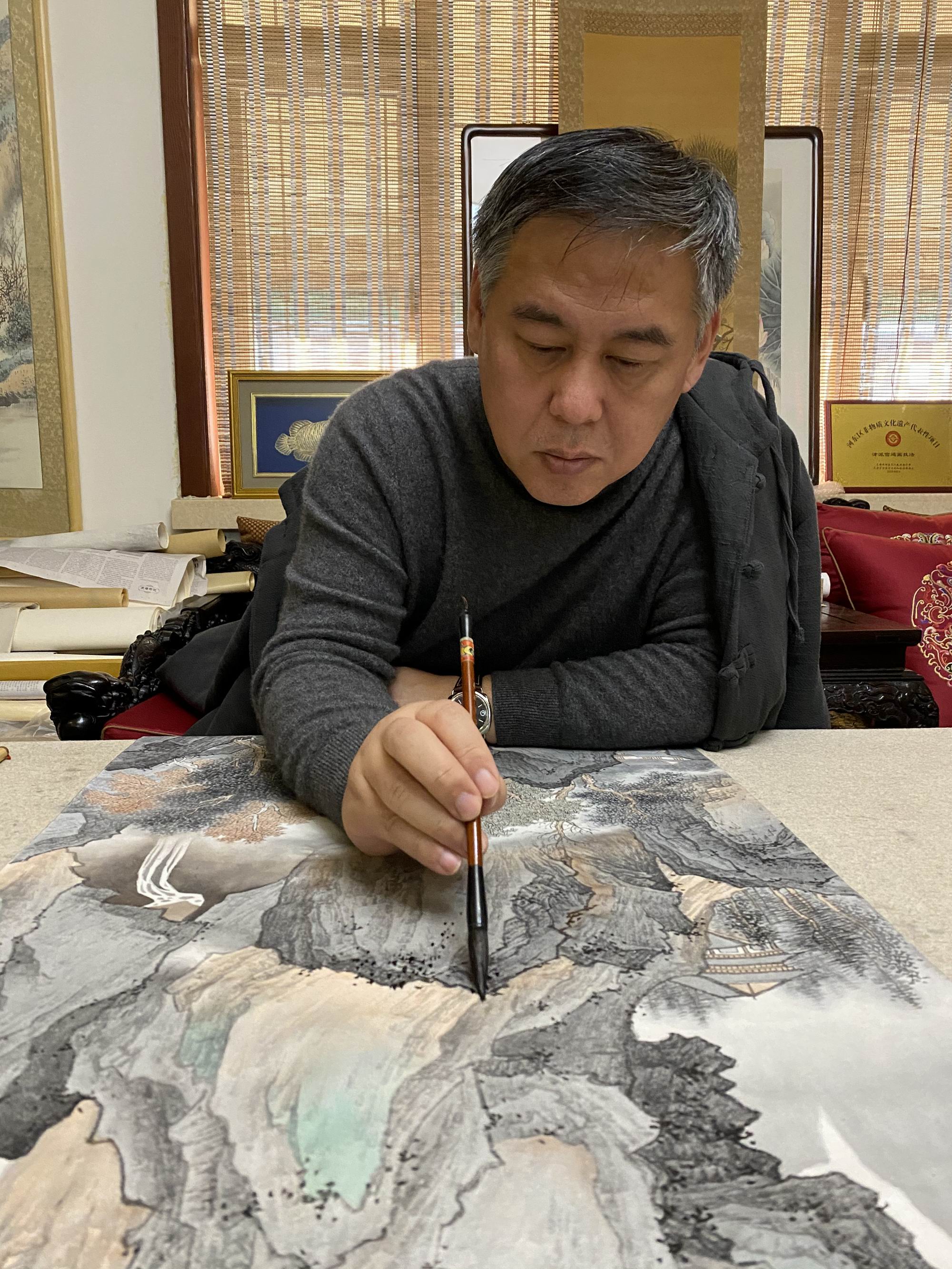 Bancheng landscape and Yelan, court painting non-hereditary Gu Yan and ...