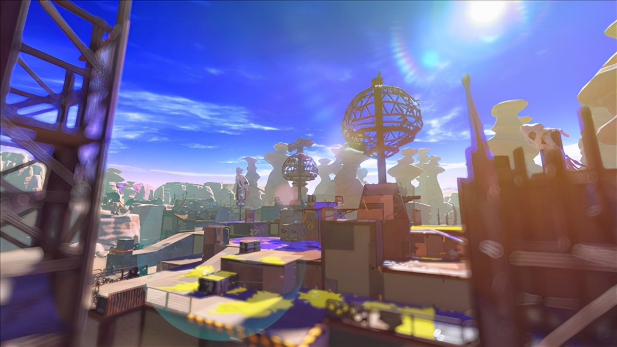 "Splatoon 3" screenshot map Scorch Gorge, weapon Trizooka - iNEWS