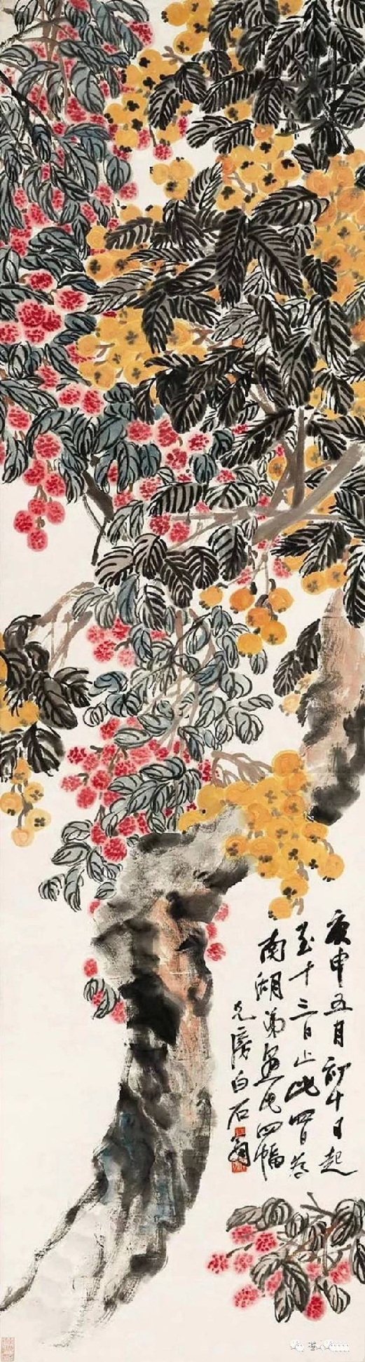 Appreciation of Four Screens of Flowers and Fruits in Qi Baishi's ...