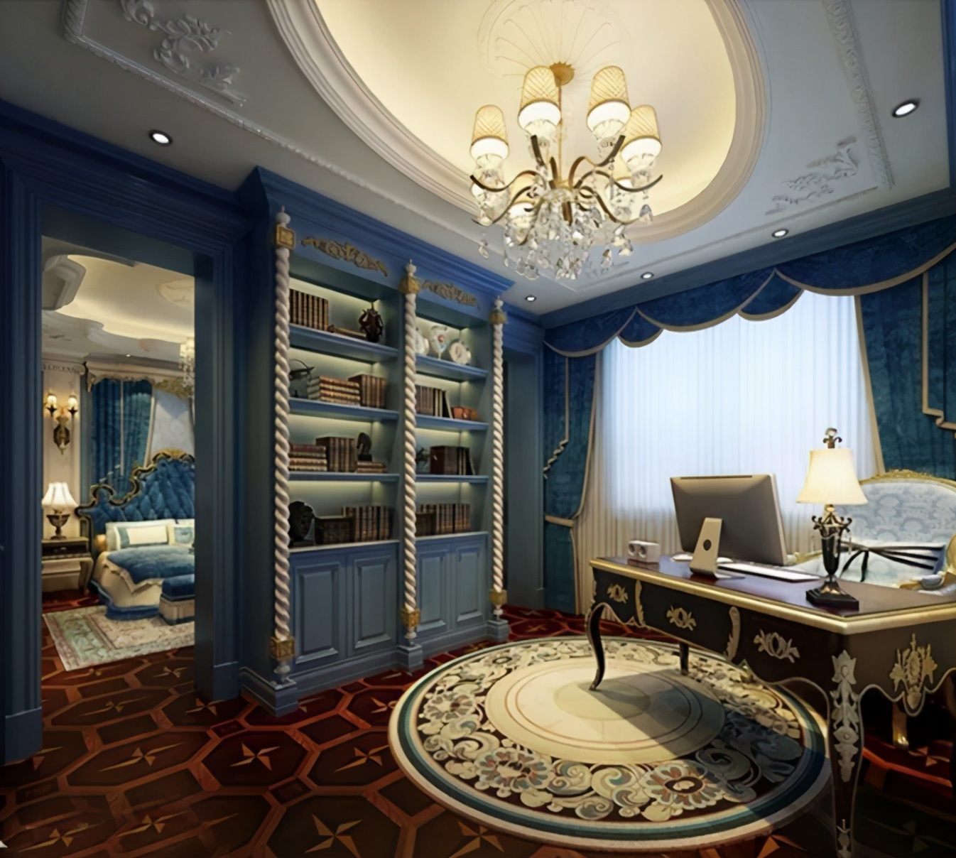 I think the French style study room should be designed like this, what ...