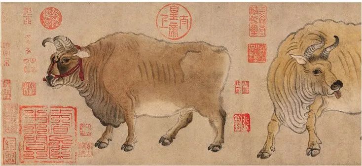 Appreciation of "Five Bulls" in the New Year of the Ox, five blessings ...