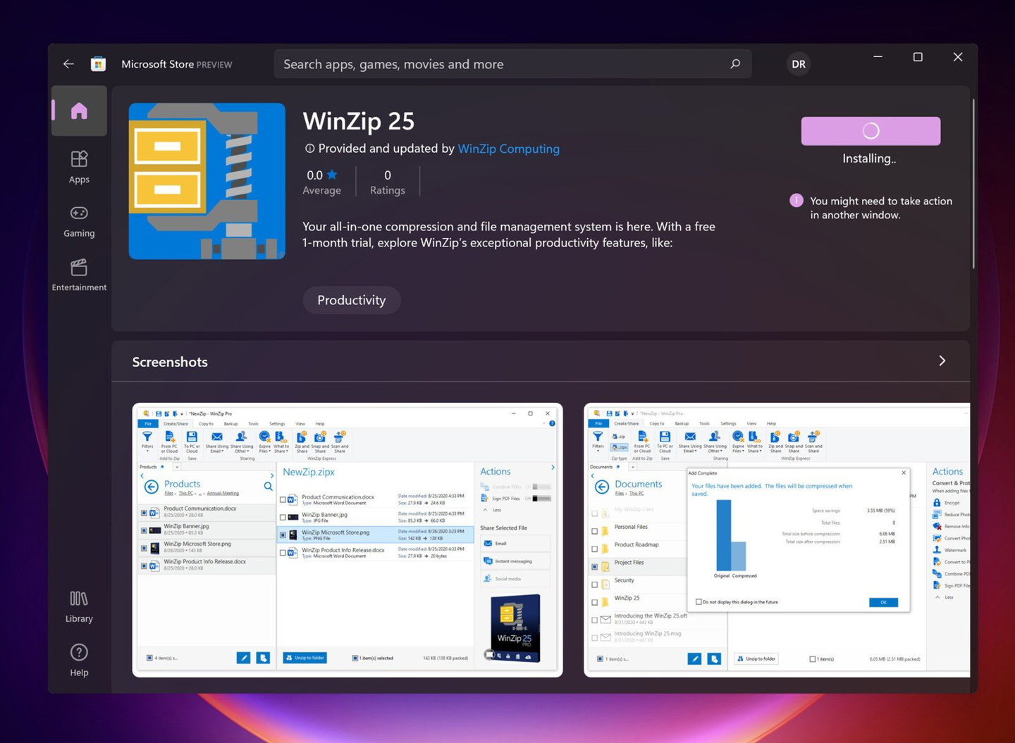 WinZip 25 Pro is on the Win11 store: a classic Win32 application - iMedia