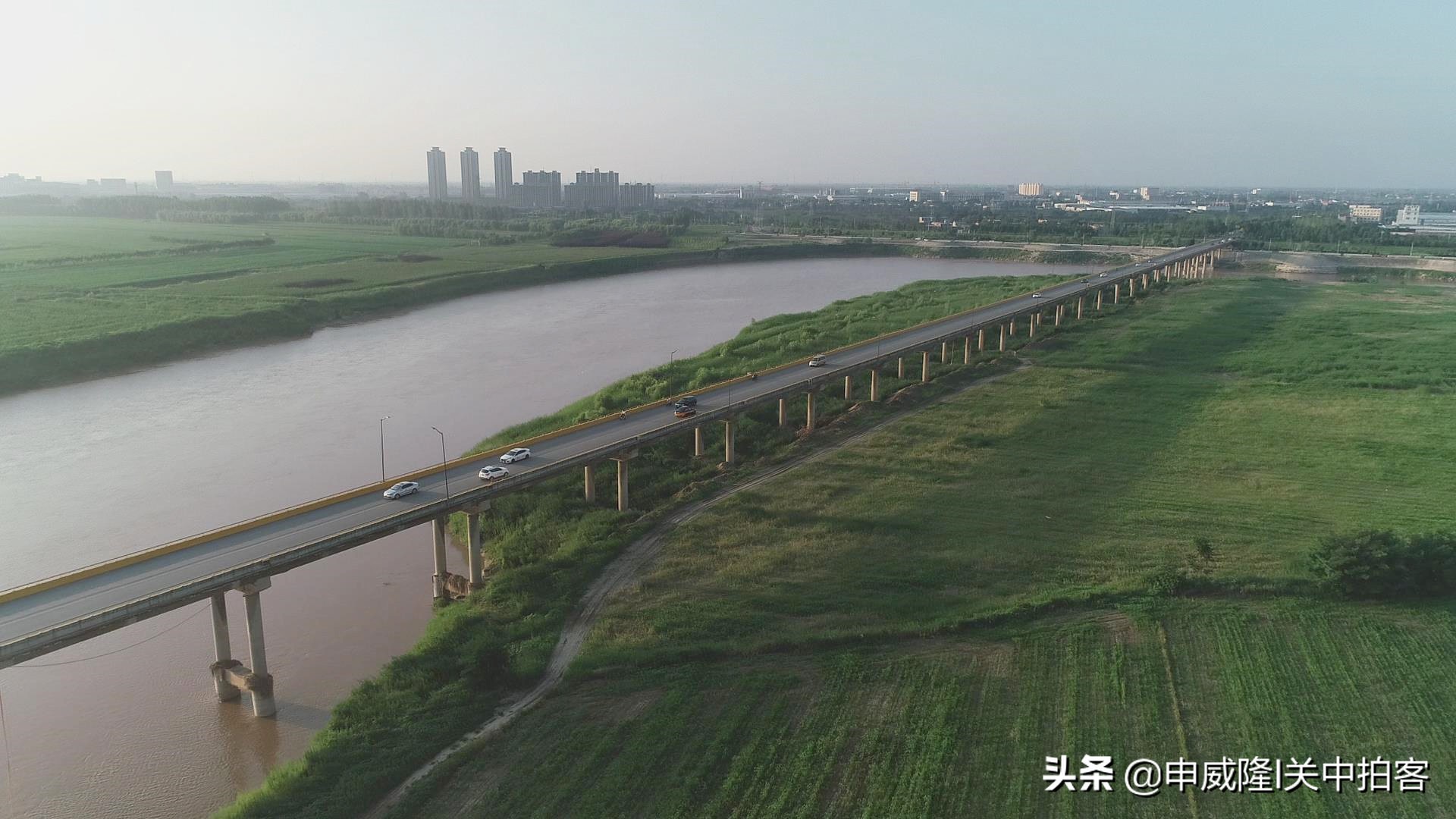 Flying over the urban area of Weinan: aerial photography of the scenery ...