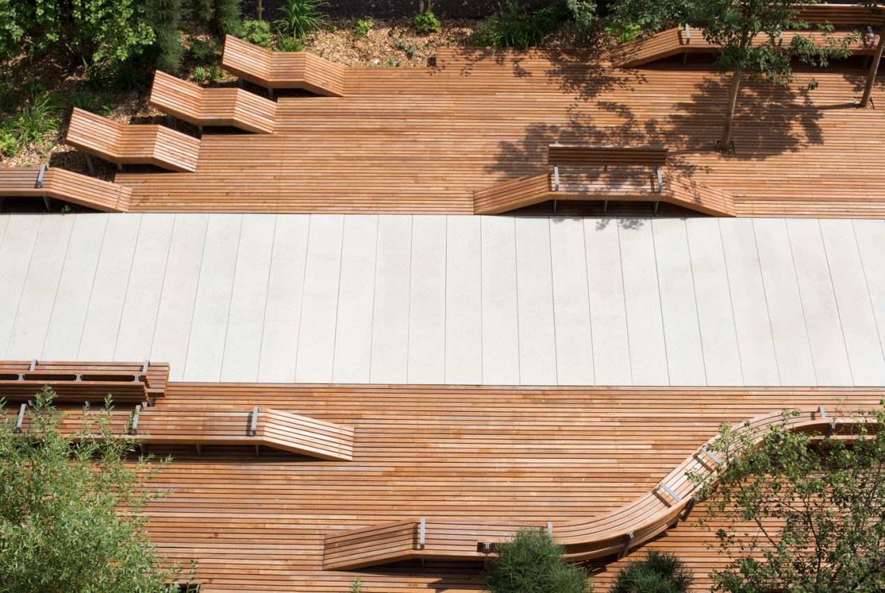 This wave of landscape seat design is so beautiful that I don't want to ...